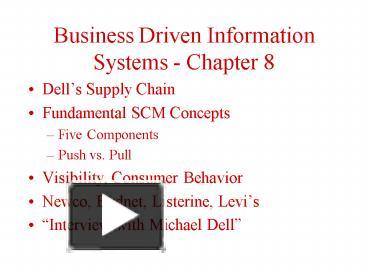 Business Driven Information Systems Chapter 8 presentation | free to ...