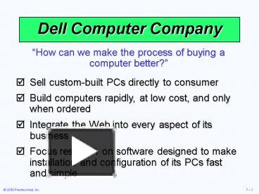 Dell Computer Company presentation | free to view
