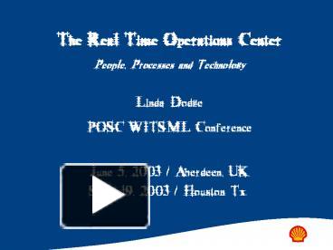 The Real Time Operations Center presentation | free to view