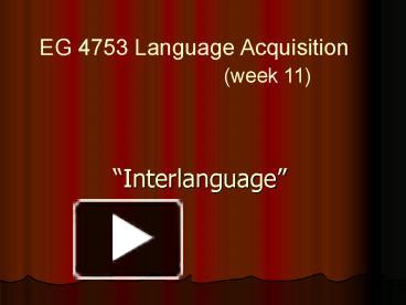 Interlanguage presentation | free to view