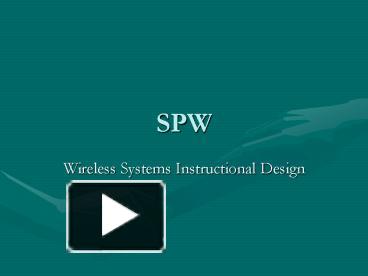 SPW presentation | free to download