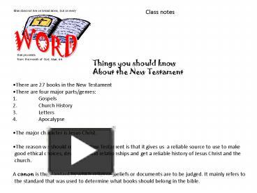 PPT – There are 27 books in the New Testament PowerPoint presentation ...