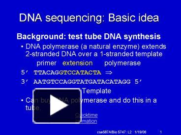 PPT – DNA sequencing: Basic idea PowerPoint presentation | free to view ...