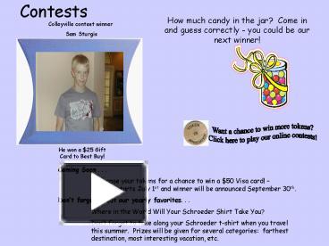 PPT – Contests PowerPoint presentation | free to view - id: 1fa32b-ZTI2M