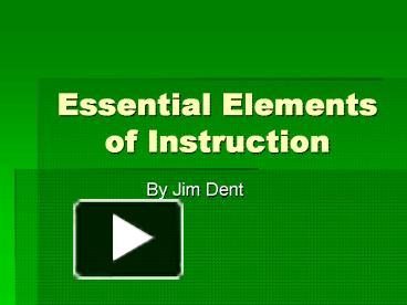 PPT – Essential Elements of Instruction PowerPoint presentation | free ...
