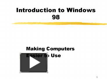 Introduction to Windows 98 presentation | free to view