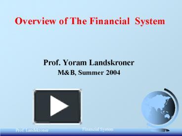 Overview of The Financial System presentation | free to download
