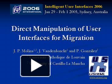 PPT – Direct Manipulation of User Interfaces for Migration PowerPoint ...