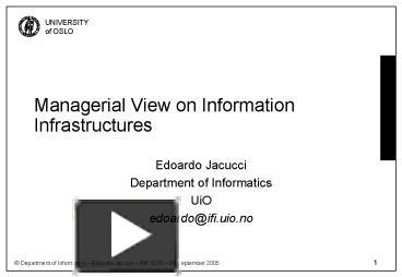 PPT – Managerial View on Information Infrastructures PowerPoint ...