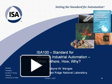 ISA100 presentation | free to view