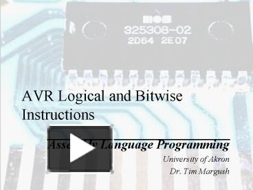 PPT – AVR Logical and Bitwise Instructions PowerPoint presentation ...