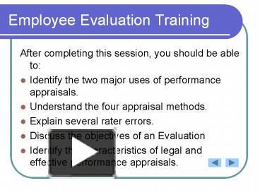 Employee Evaluation Training presentation | free to view