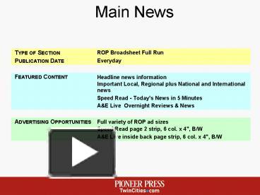 PPT – Main News PowerPoint presentation | free to view - id: 1fbddb-NjU4O