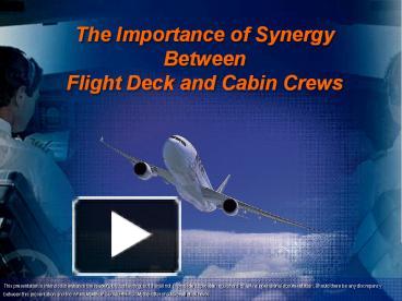 The Importance of Synergy Between Flight Deck and Cabin Crews ...