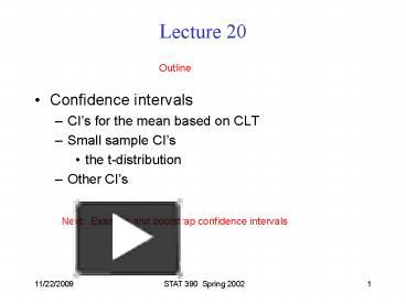 Confidence intervals presentation | free to view