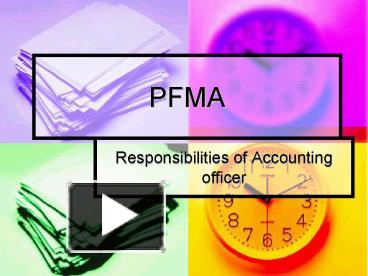 PFMA presentation | free to view