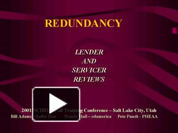 REDUNDANCY presentation | free to view