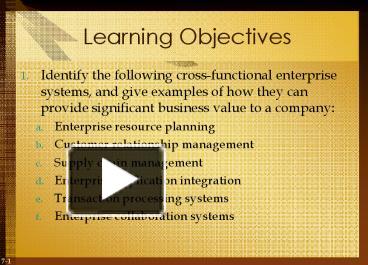PPT – Learning Objectives PowerPoint presentation | free to view - id ...