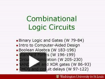 PPT – Combinational Logic Circuits PowerPoint presentation | free to ...