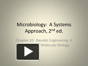 PPT – Microbiology: A Systems Approach, 2nd ed. PowerPoint presentation ...