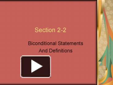 PPT – Biconditional Statements PowerPoint presentation | free to view ...