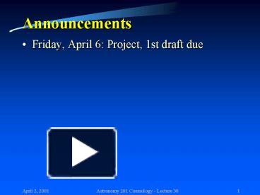 Announcements presentation | free to view