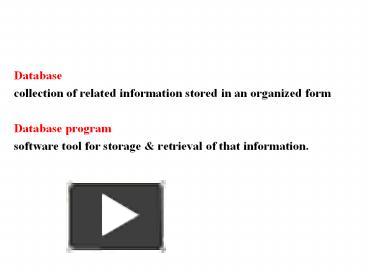 PPT – Database PowerPoint presentation | free to download - id: 1fda4a ...