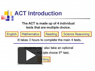 ACT Introduction presentation | free to view