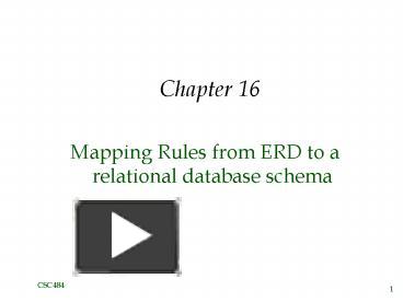 Mapping Rules from ERD to a relational database schema presentation ...