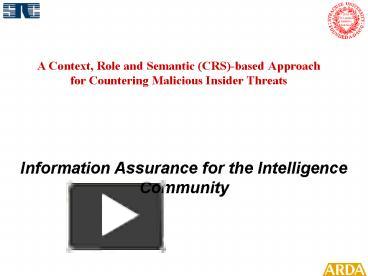 PPT – A Context, Role and Semantic (CRS)-based Approach for Countering ...