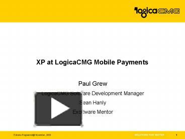 PPT – XP at LogicaCMG Mobile Payments PowerPoint presentation | free to ...