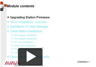 PPT – Module contents PowerPoint presentation | free to download - id ...