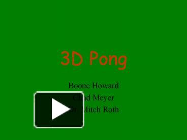 3D Pong presentation | free to download