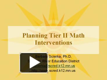 PPT – Planning Tier II Math Interventions PowerPoint presentation ...