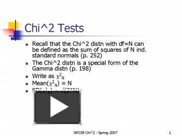 Chi2 Tests presentation | free to view
