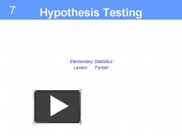 Hypothesis Testing presentation | free to view
