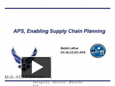 PPT – APS, Enabling Supply Chain Planning PowerPoint presentation ...
