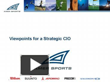 PPT – Viewpoints for a Strategic CIO PowerPoint presentation | free to ...