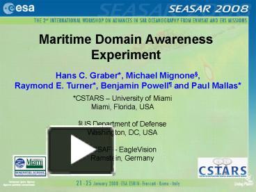 PPT – Maritime Domain Awareness Experiment PowerPoint presentation ...