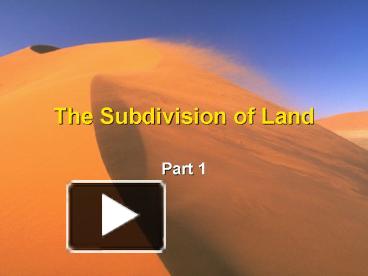 The Subdivision of Land presentation | free to download