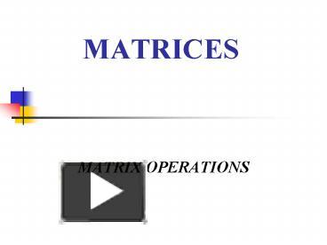MATRICES presentation | free to download