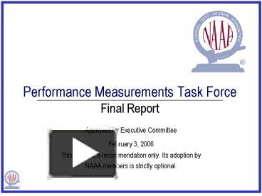 Performance Measurements Task Force Final Report presentation | free to ...