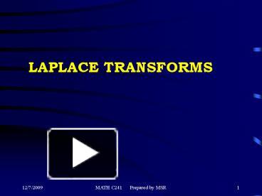LAPLACE TRANSFORMS presentation | free to view