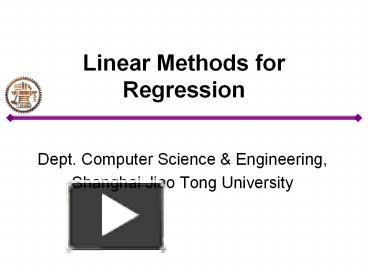 Linear Methods for Regression presentation | free to view