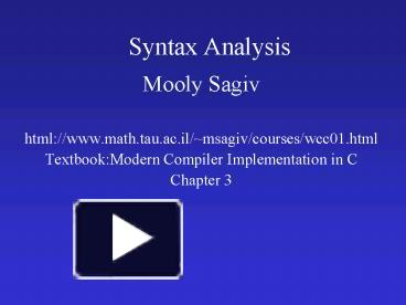Syntax Analysis presentation | free to download