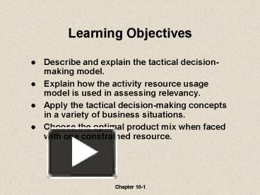 Describe and explain the tactical decision- making model. presentation ...