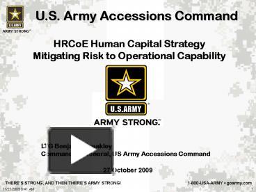 U'S' Army Accessions Command presentation | free to view