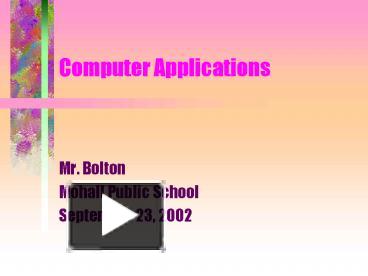 Computer Applications presentation | free to view