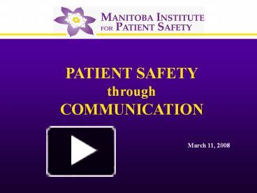 PPT – PATIENT SAFETY PowerPoint presentation | free to view - id ...