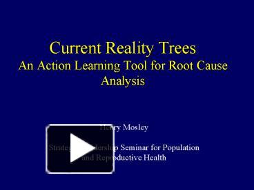 Current Reality Trees An Action Learning Tool for Root Cause Analysis ...